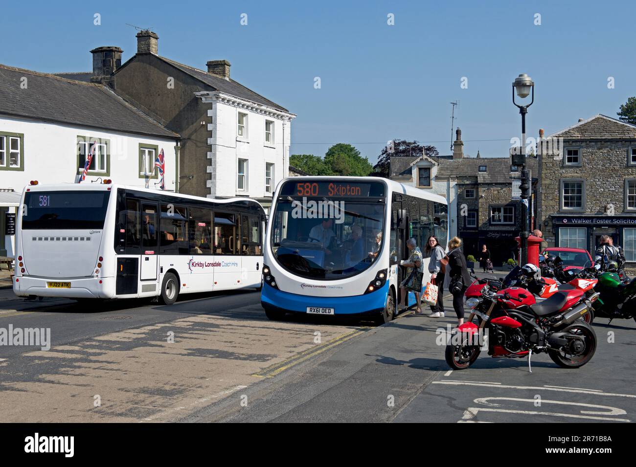 Buses in Settle, North Yorkshire, England UK Stock Photo - Alamy