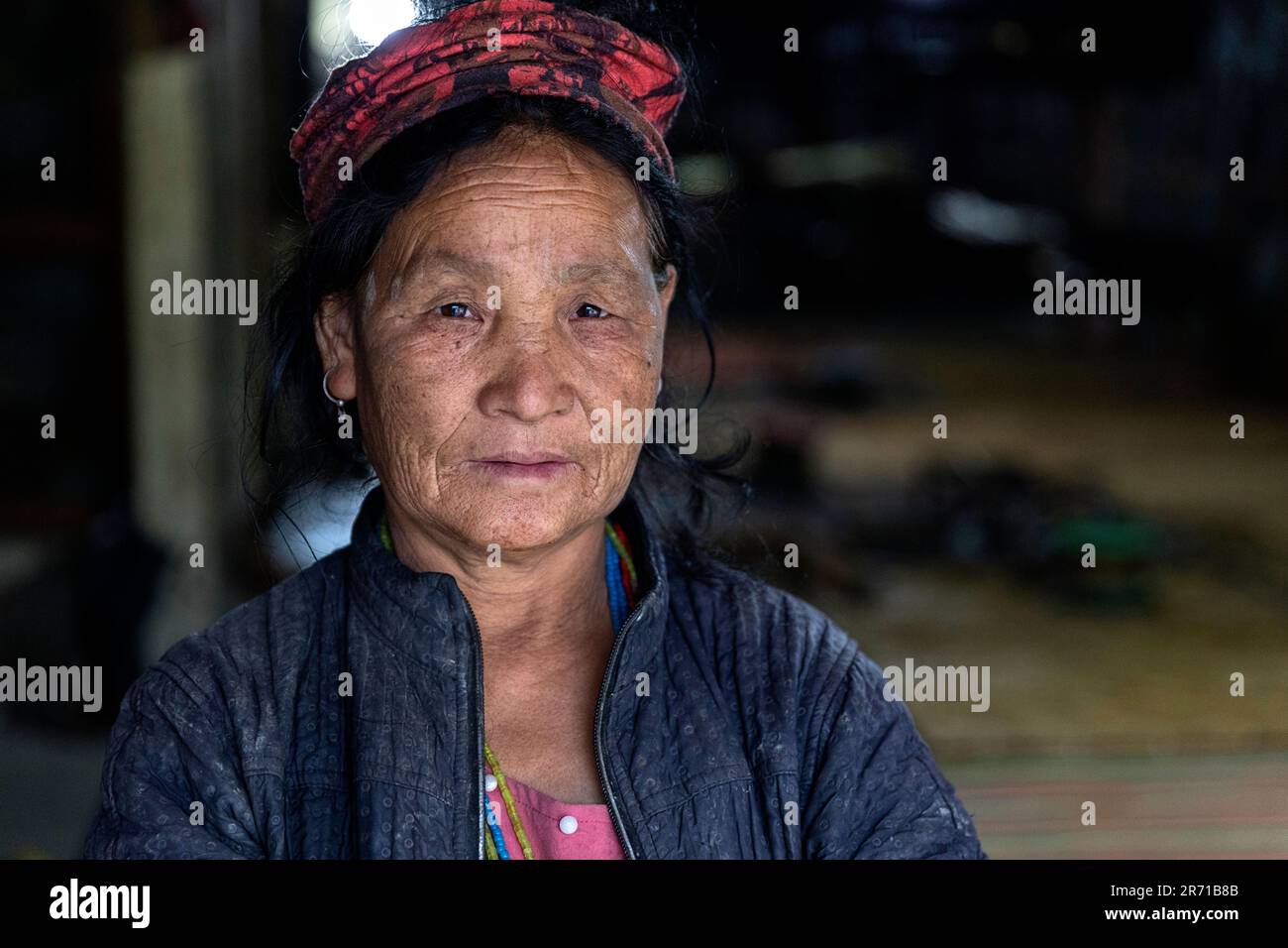 Portrait of a local woman from a Nyishi tribe in arunachal pradesh in ...