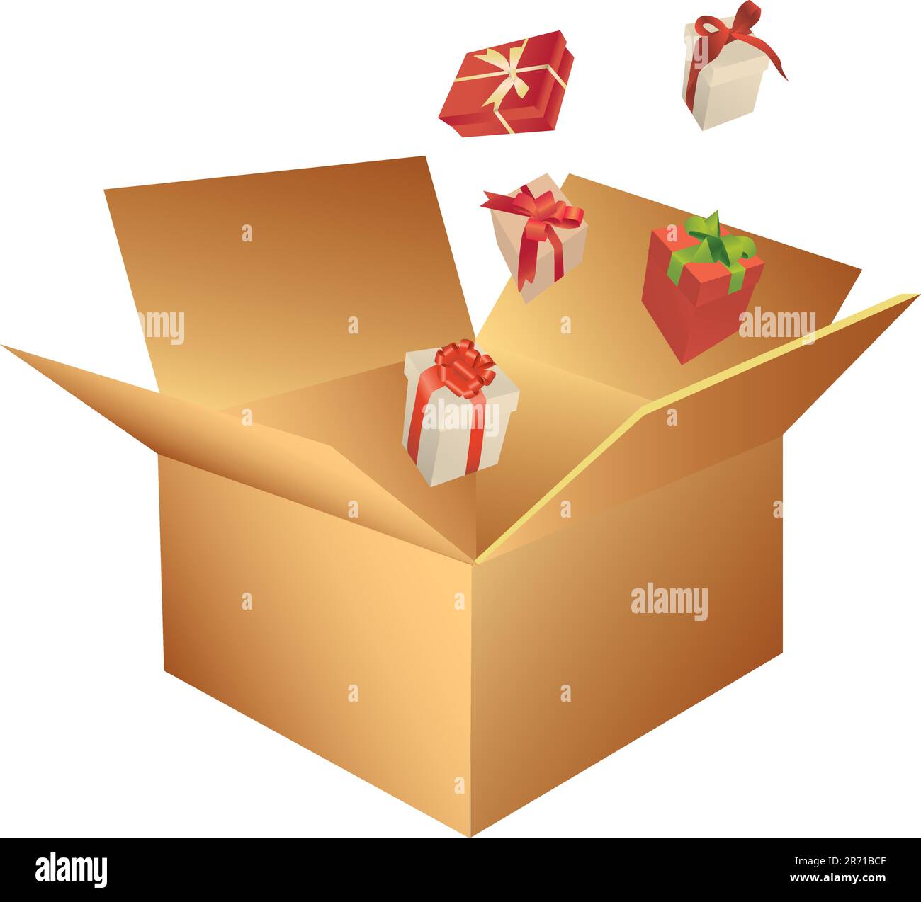 Editable vector illustration of big box with small presents Stock ...