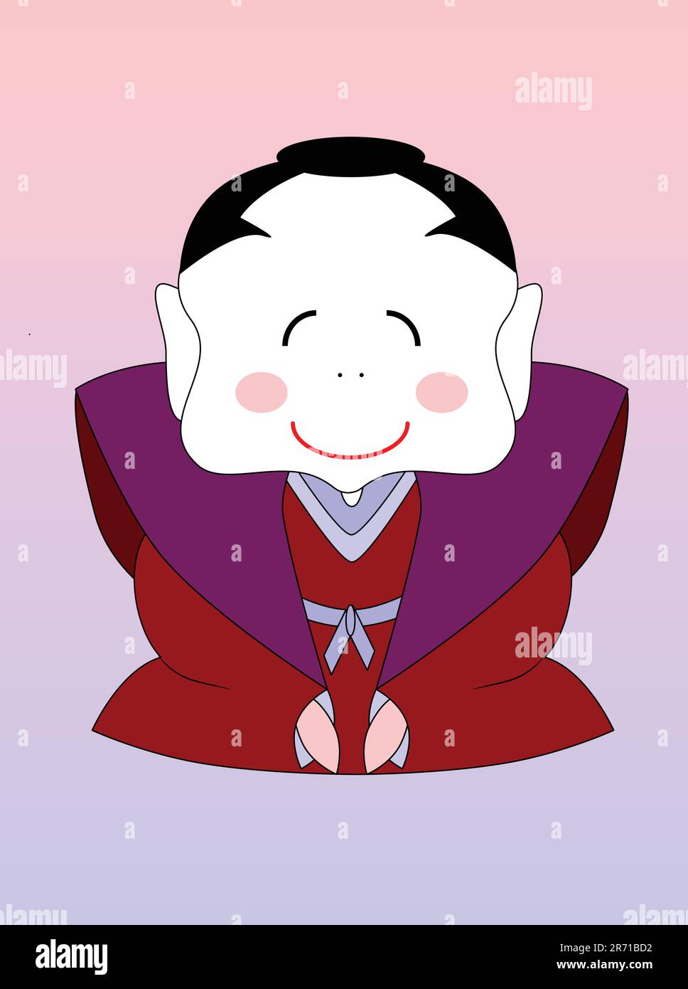 vector japanese cartoon samurai sitting on knees Stock Vector Image ...