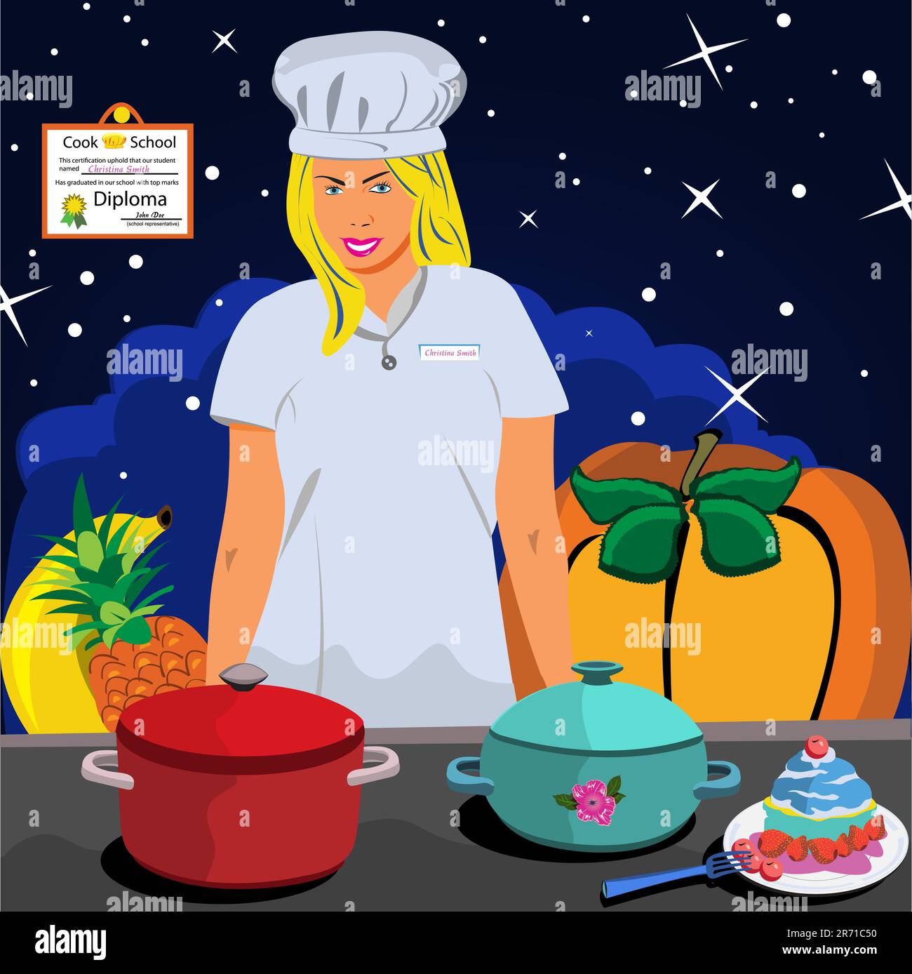 Professional cooking front cooking Stock Vector Images - Alamy