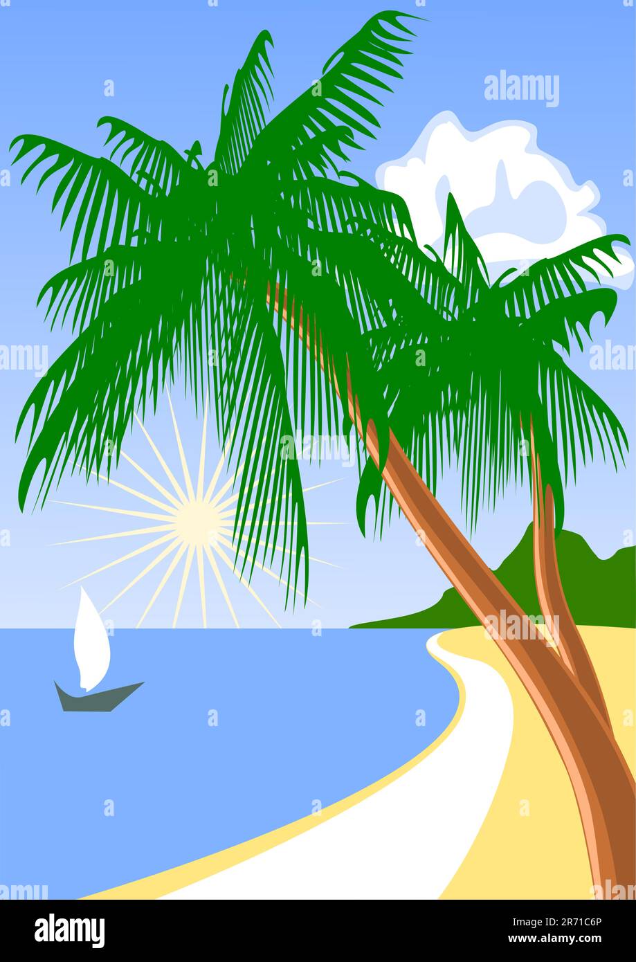 Sea and tree Stock Vector Image & Art - Alamy