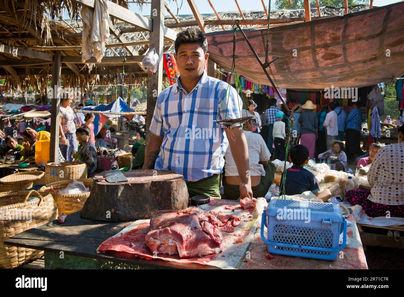 Myanmar, surrounding of Bagan, traditional market Stock Photo - Alamy
