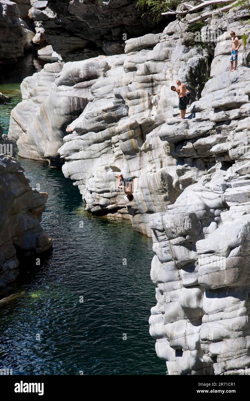 Switzerland, Maggia valley, Ponte Brolla, daily summer Stock Photo - Alamy