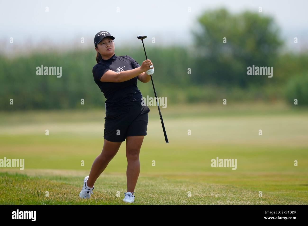 Soo Bin Joo, of South Korea, plays during the final round of the ...