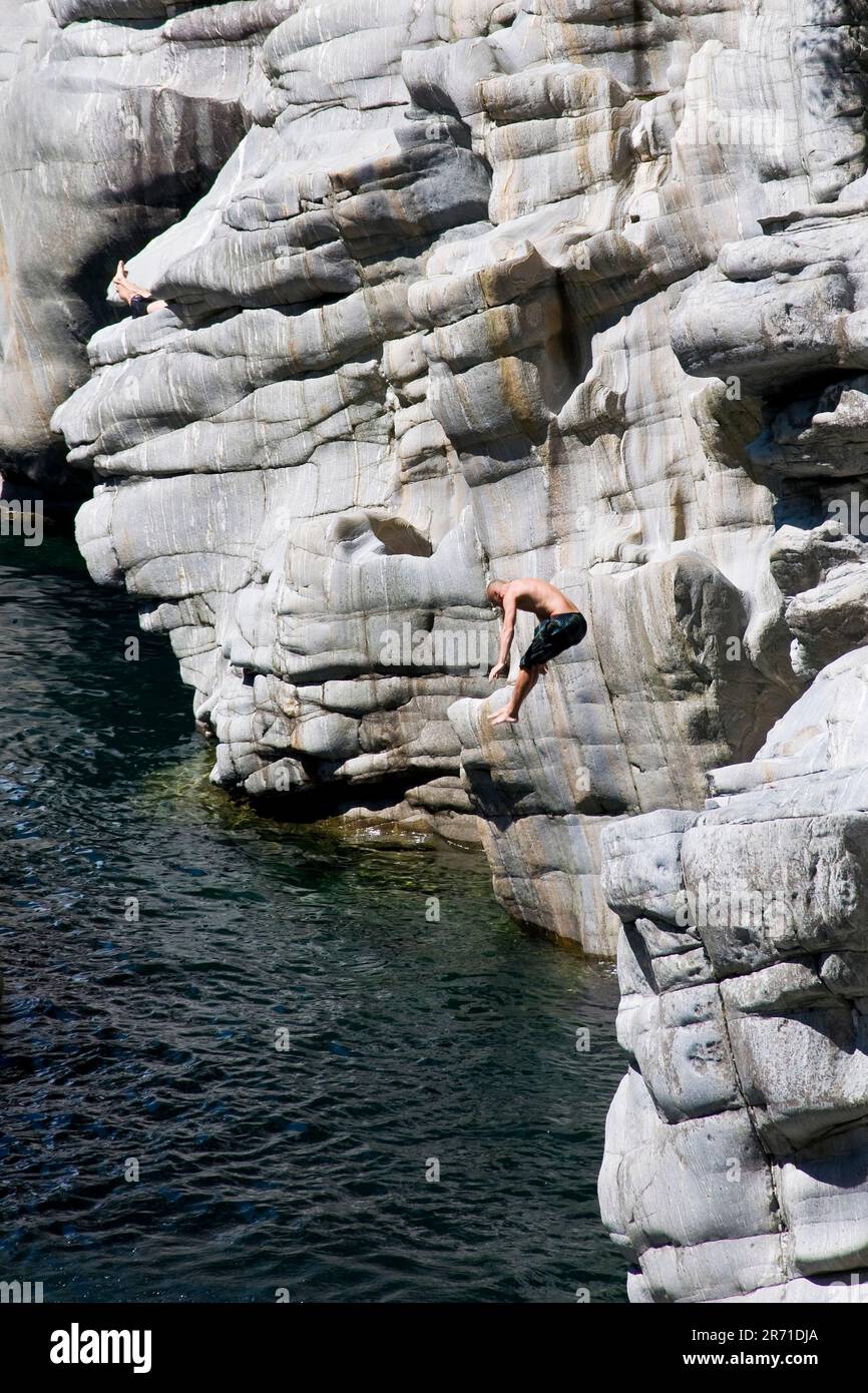 Switzerland, Maggia valley, Ponte Brolla, daily summer Stock Photo - Alamy