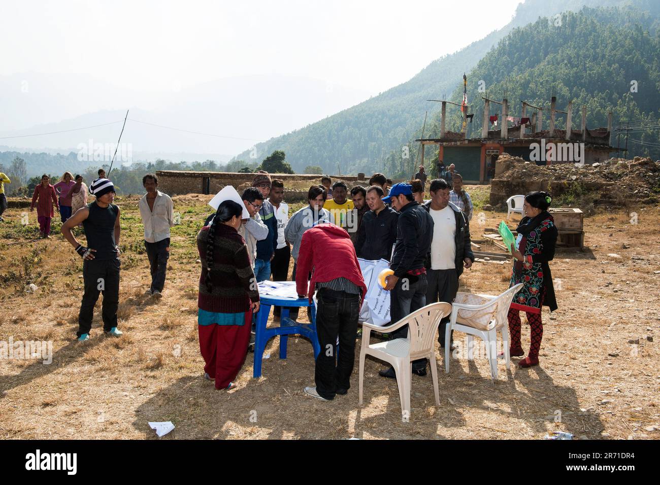 Nepal, Nuwakot district, one year after the earthquake, humanitarian ...