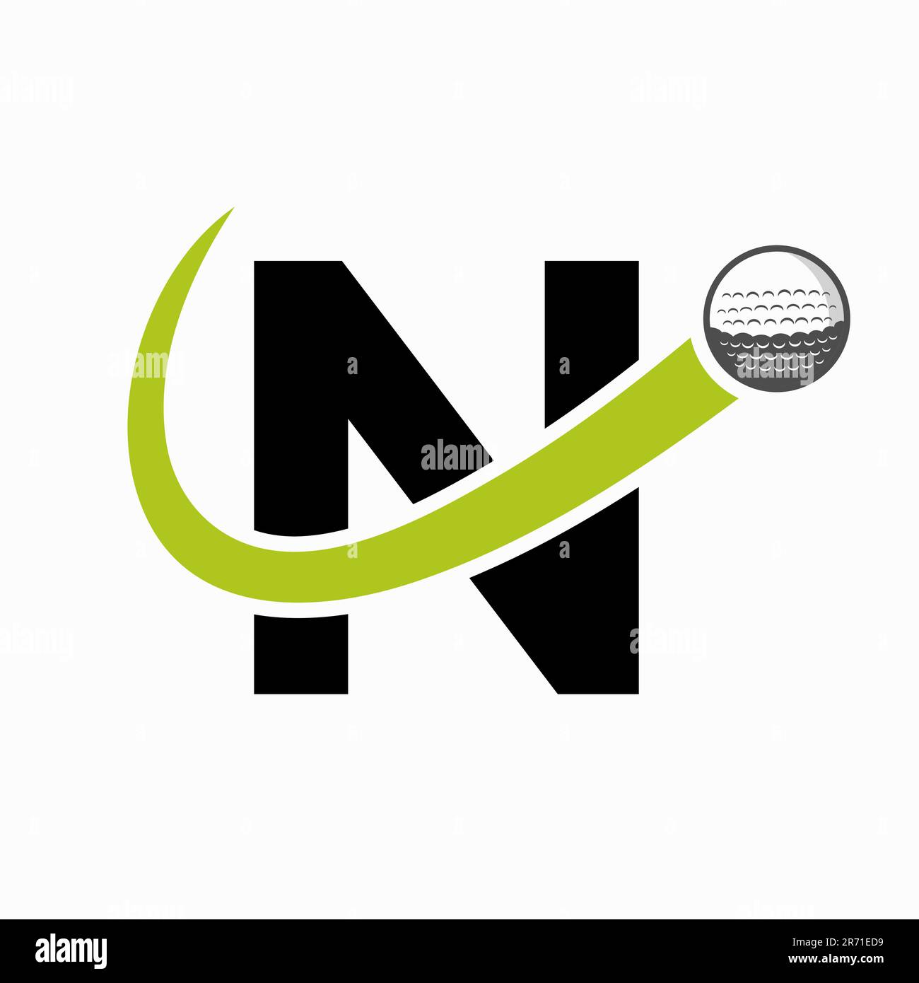 Initial Letter N Golf Logo Design. Initial Hockey Sport Academy Sign ...
