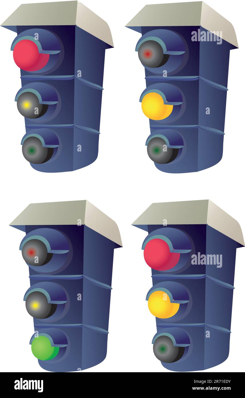Traffic lights vector hi-res stock photography and images - Alamy