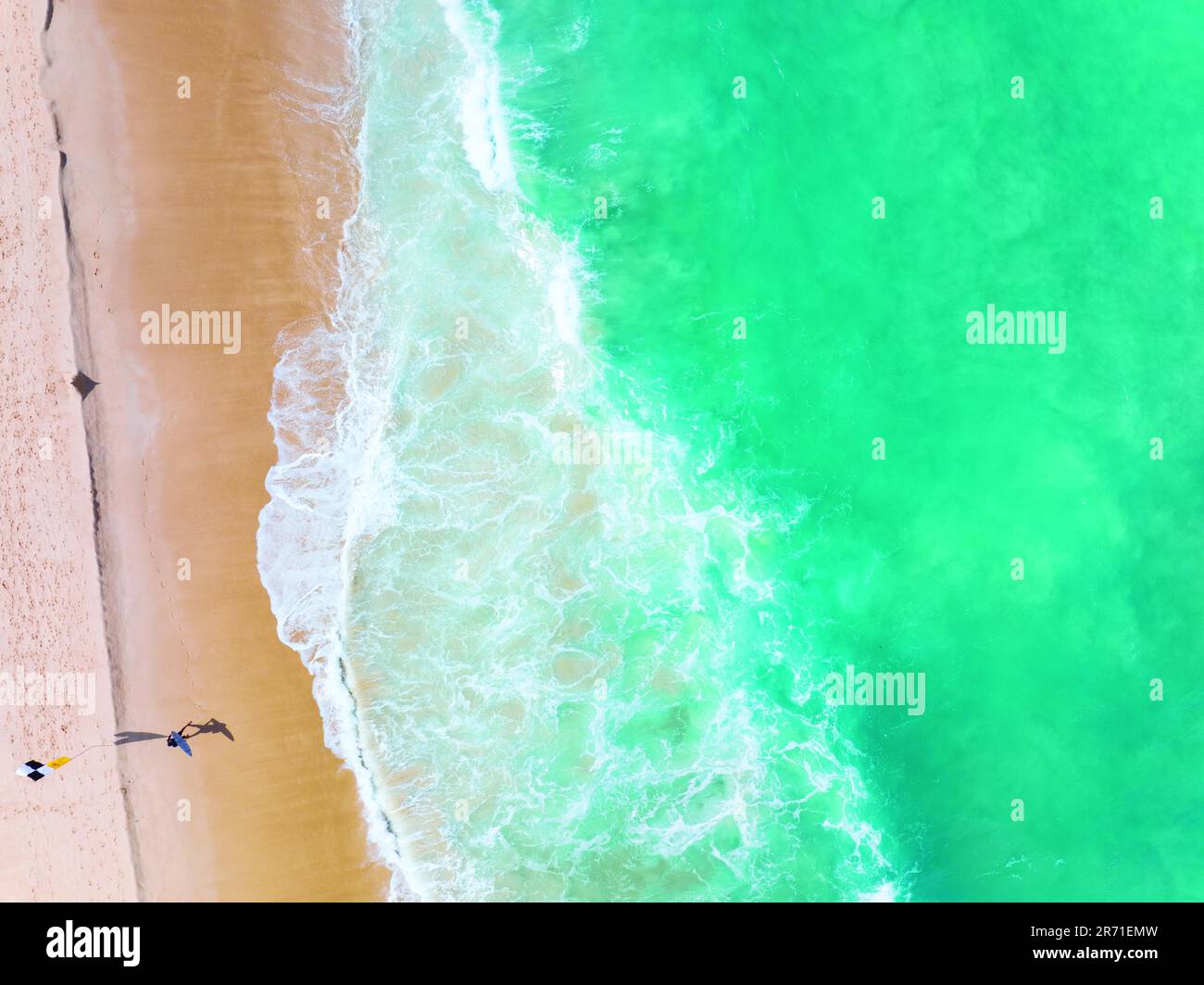 Sea surface aerial view,Bird eye view photo of crashing waves sandy ...