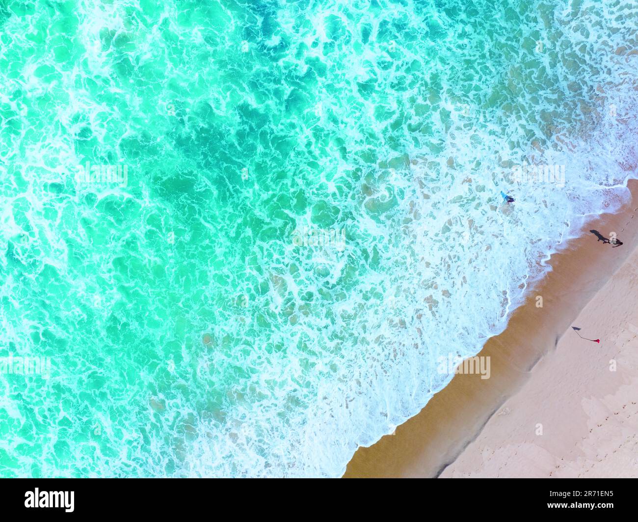 Sea surface aerial view,Bird eye view photo of crashing waves sandy ...