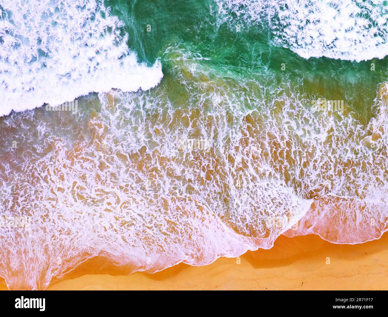 Sea surface aerial view,Bird eye view photo of crashing waves sandy ...