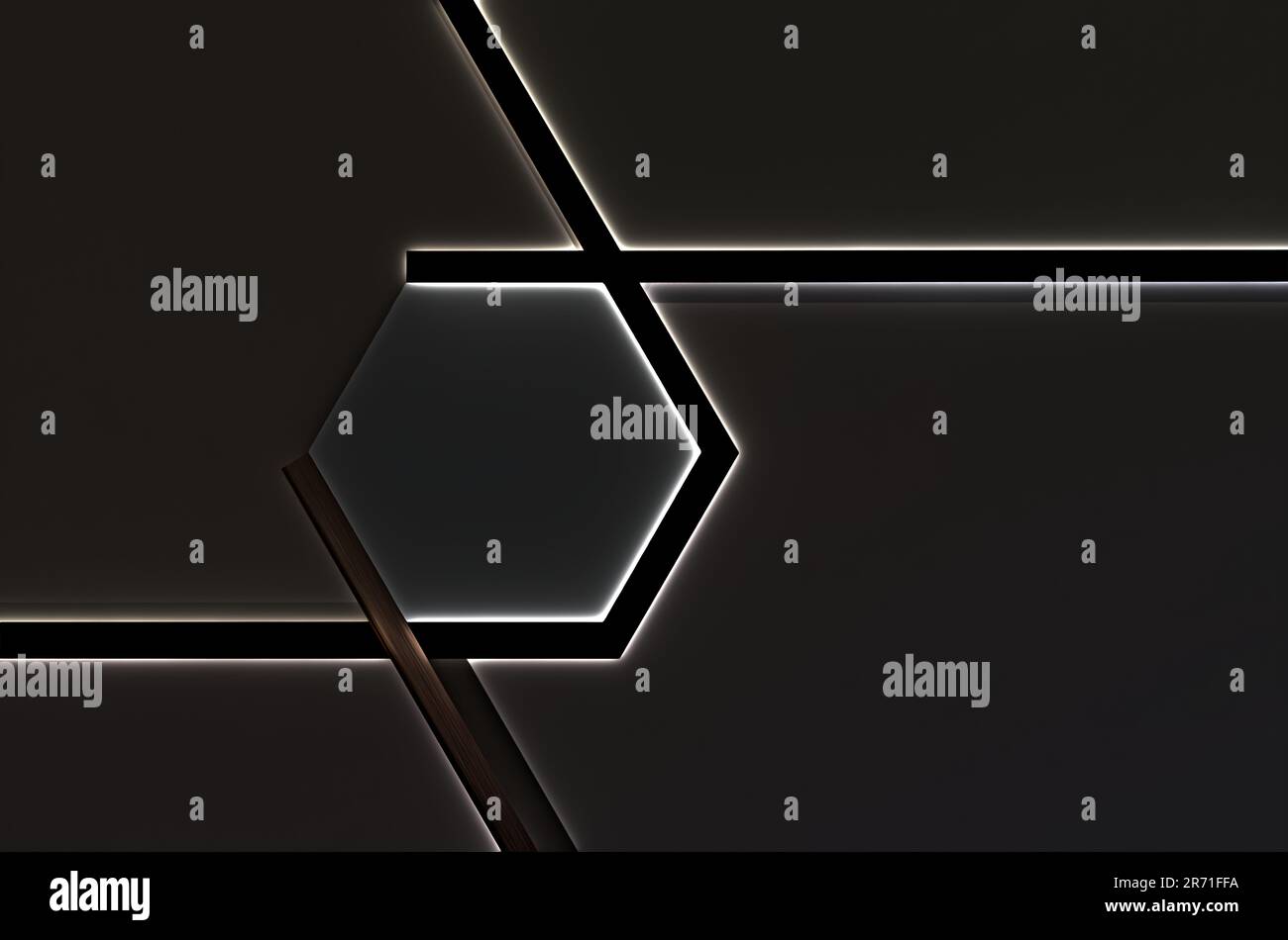 render image of hexagons, or one part, with softly lit edge, conceptual ...