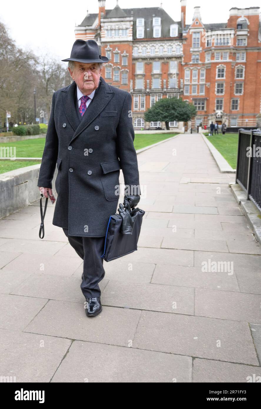Alan Beith / Baron Beith / Lord Beith- former LibDem MP- walking across ...