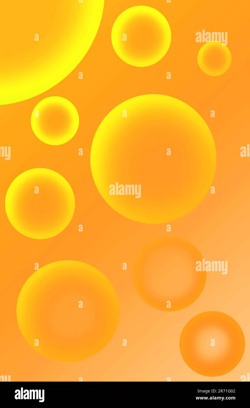 Illustration of Gradient Orange and Yellow Colored 3D Various Sized ...