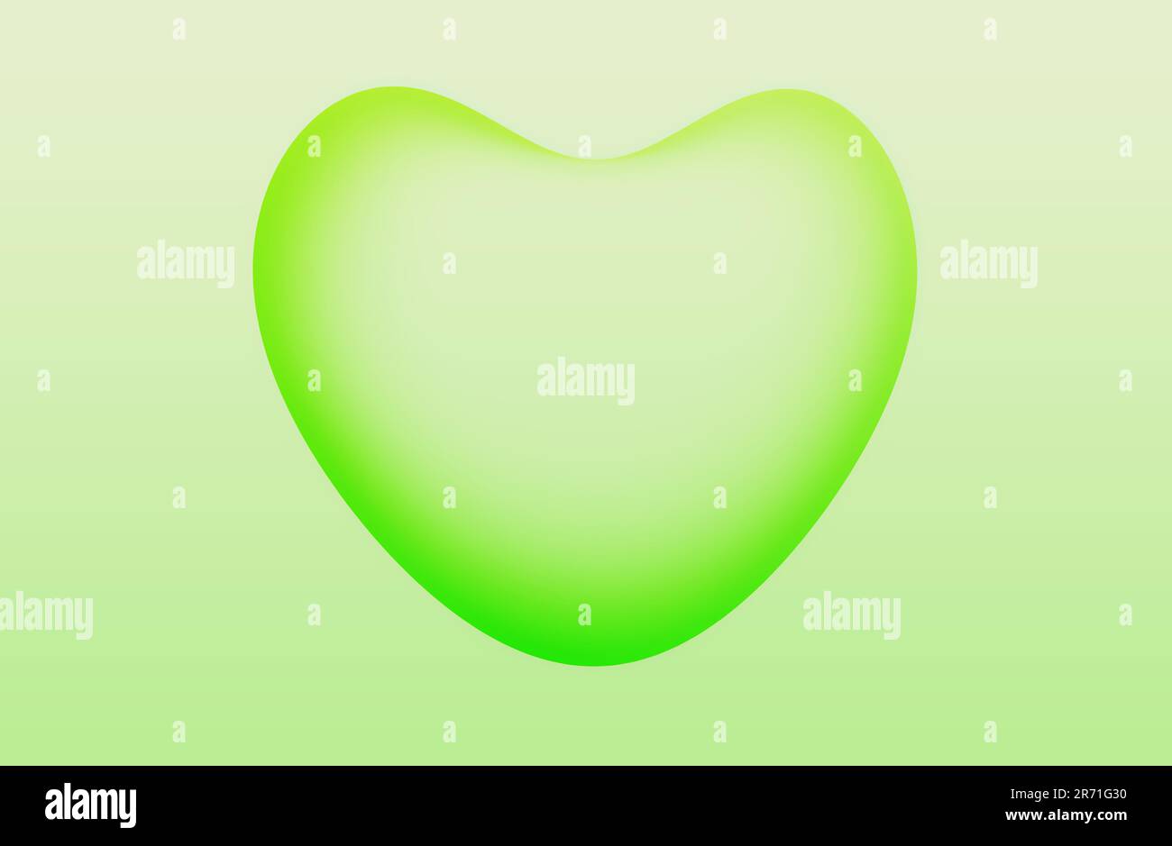 Illustration of Lime Green Green 3D Heart on Gradient Color Backdrop ...