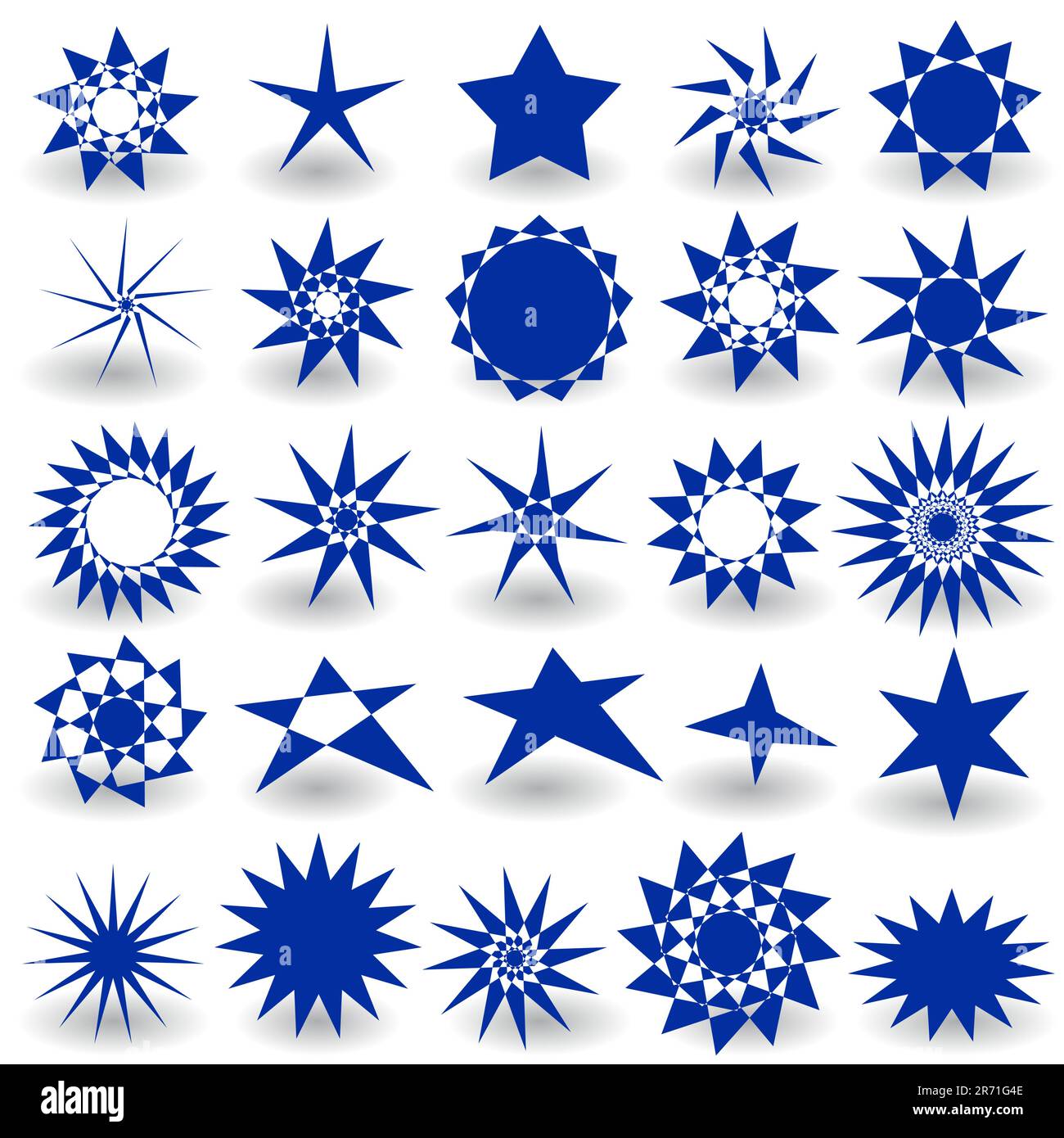 Collection of 25 blue stars, vector illustration Stock Vector Image ...