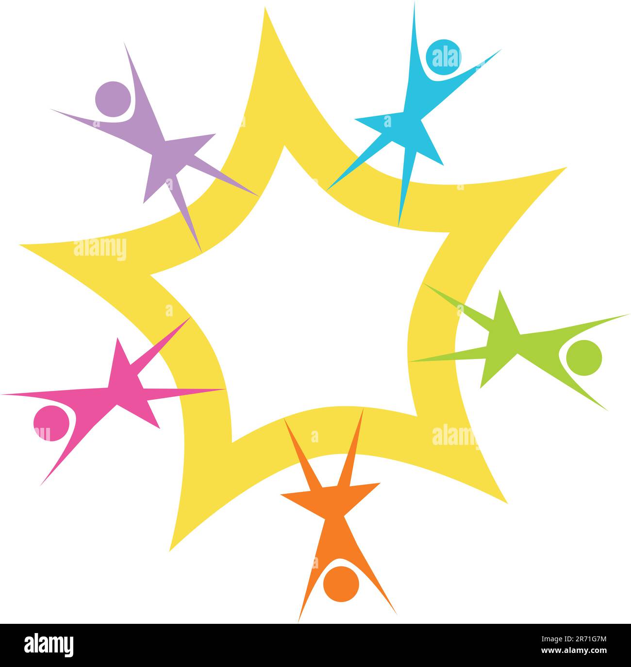 Star image of people representing teamwork - women Stock Vector Image ...