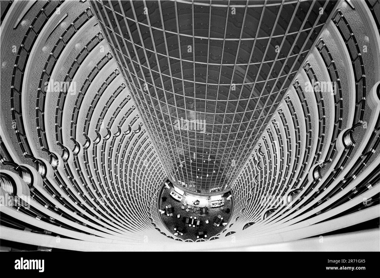 Shanghai China 2000. Inside the tallest building in Shanghai: the ...