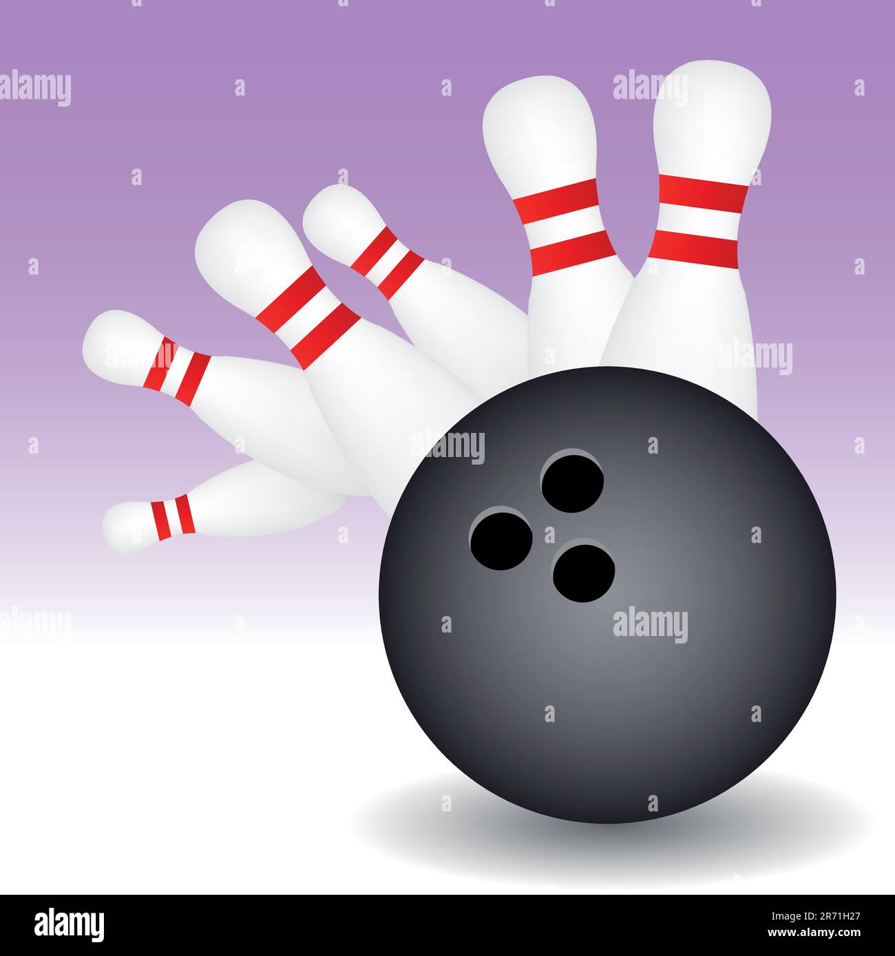 Bowling strike set pins Stock Vector Images - Alamy