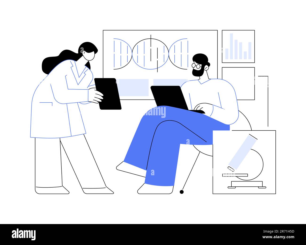 Genetic analysis software abstract concept vector illustration Stock ...