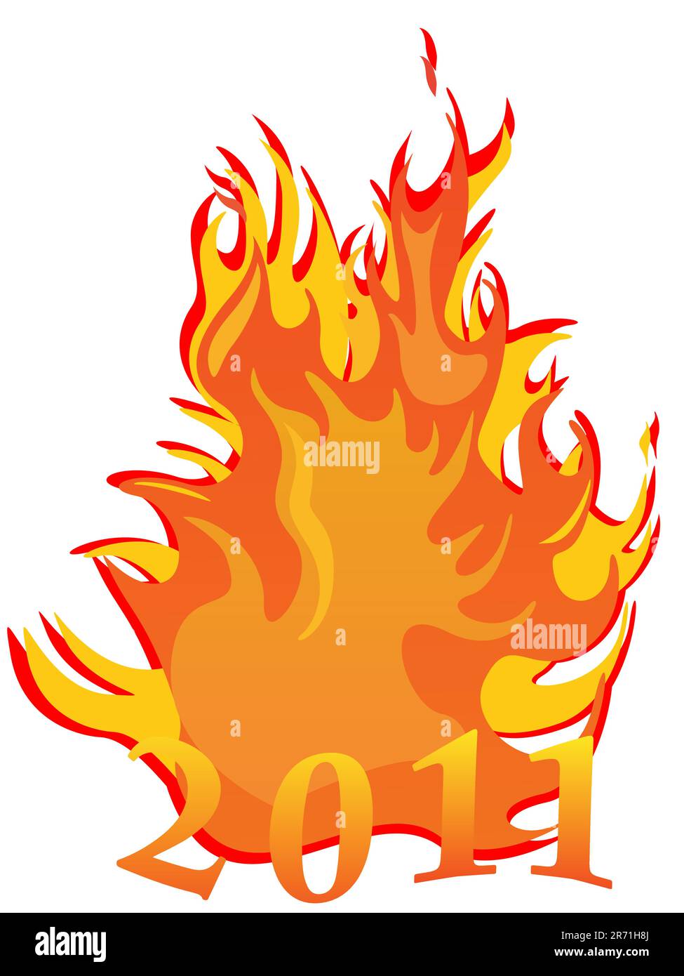 vector eps 10 illustration of numbers infront of a hot burning fire ...