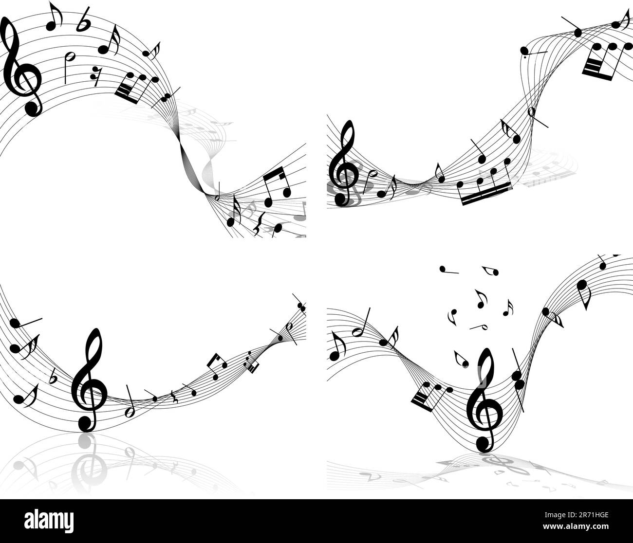 Vector musical notes staff background for design use Stock Vector Image ...