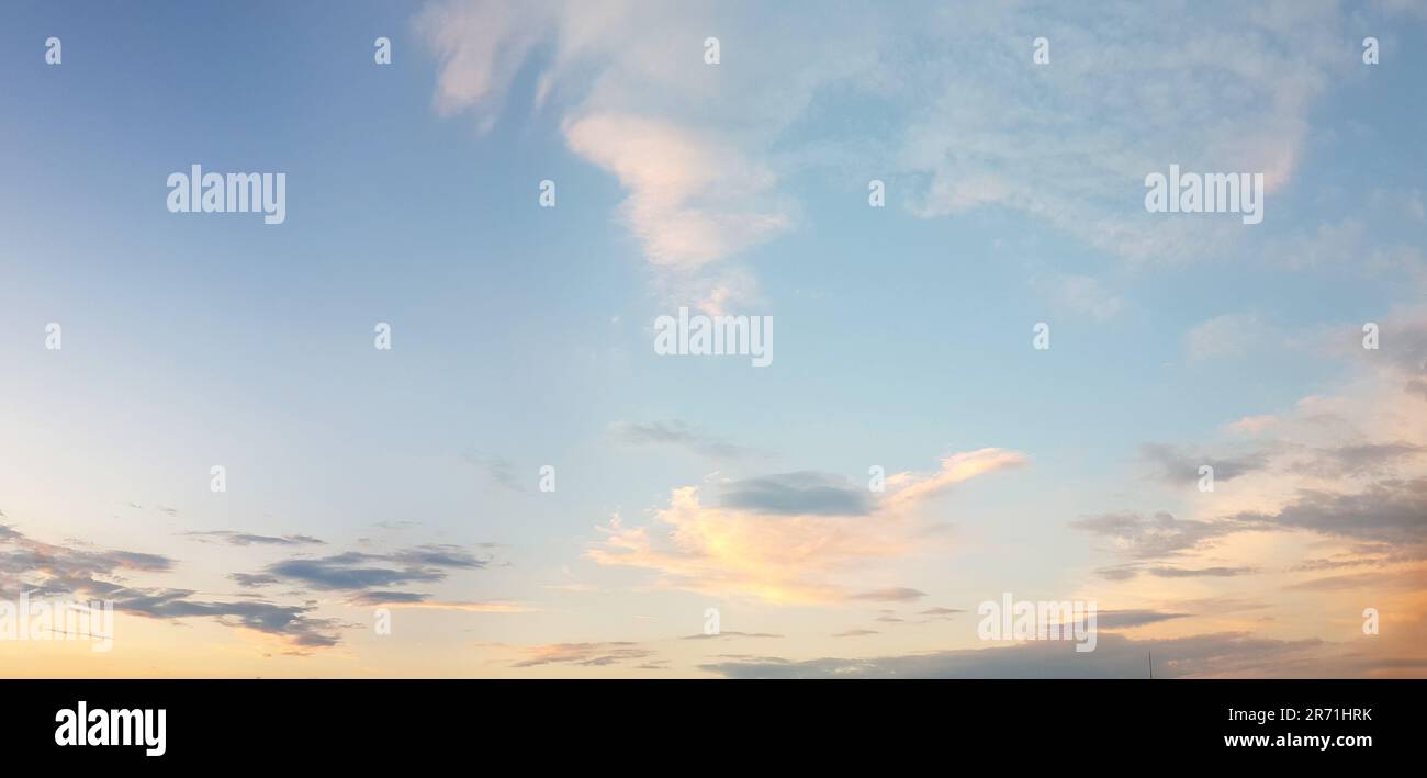 Panoramic sunset sky with clouds at night Stock Photo - Alamy