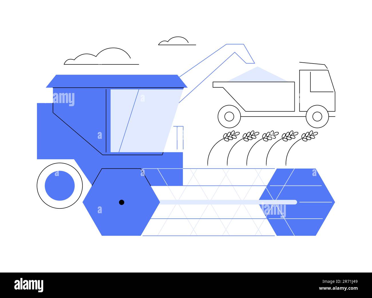Harvesting grain abstract concept vector illustration Stock Vector ...