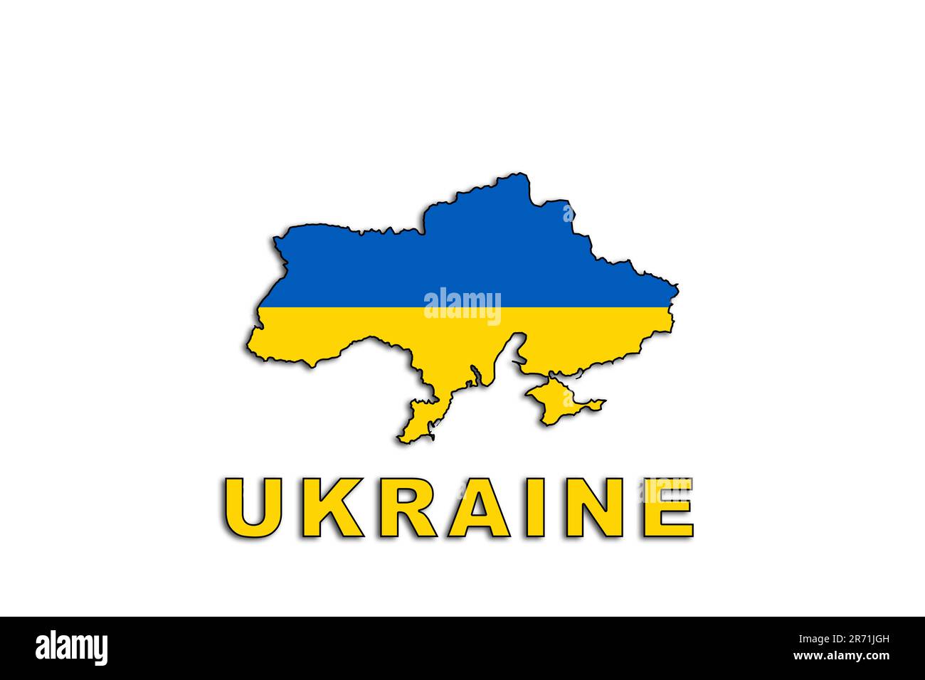 ukraine, the outline of the nation and the colors of the flag ...