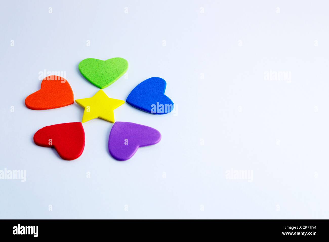 Flower formed with star and hearts Stock Photo - Alamy