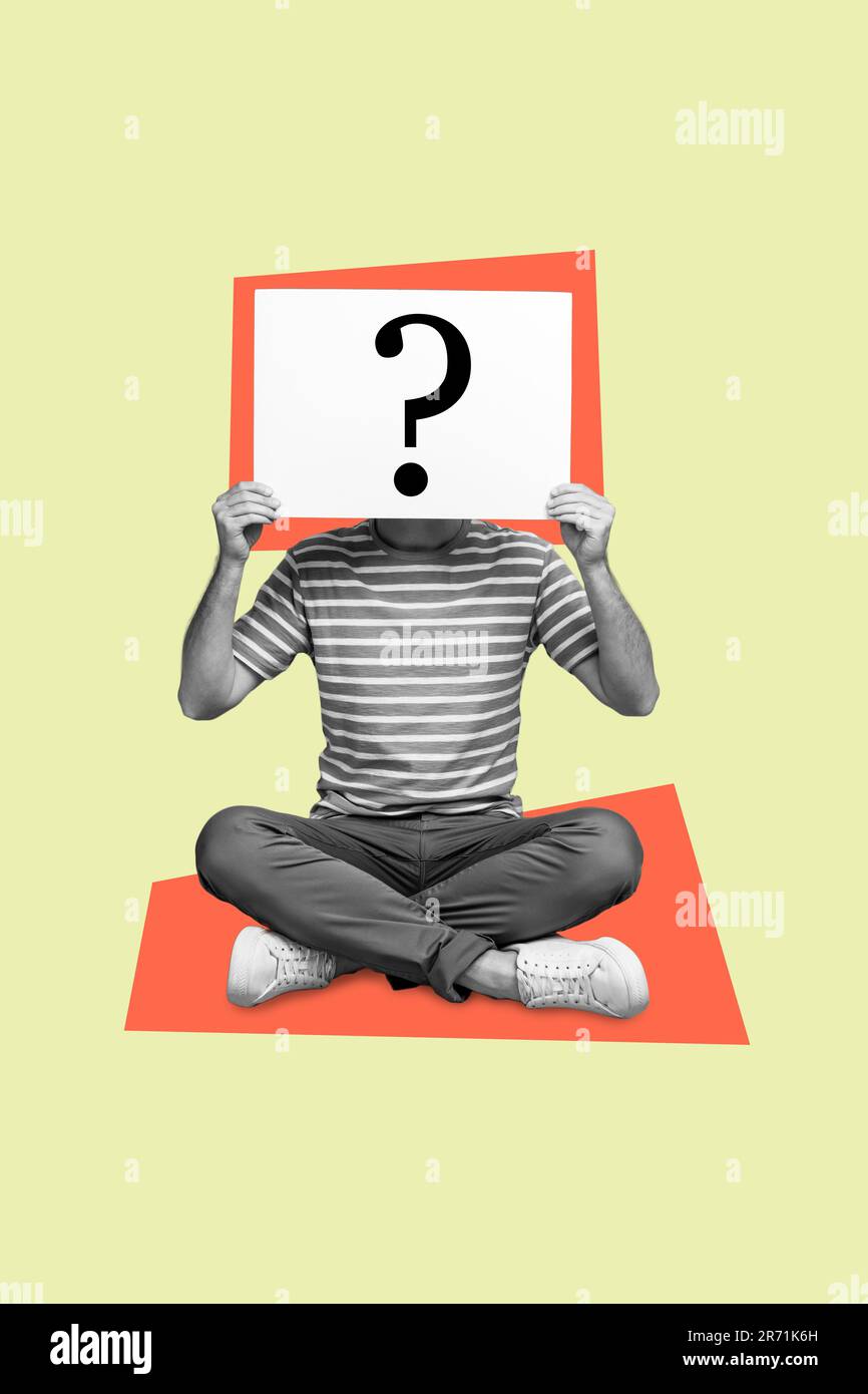 Artwork picture black white gamma collage sketch of funky man sitting ...