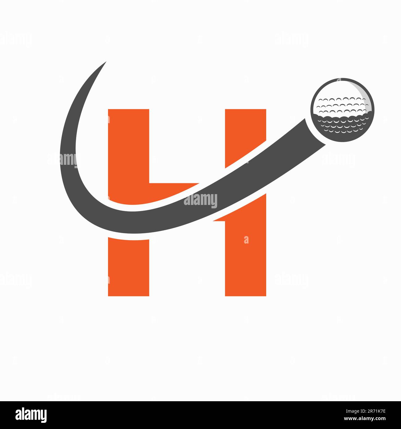 Initial Letter H Golf Logo Design. Initial Hockey Sport Academy Sign ...