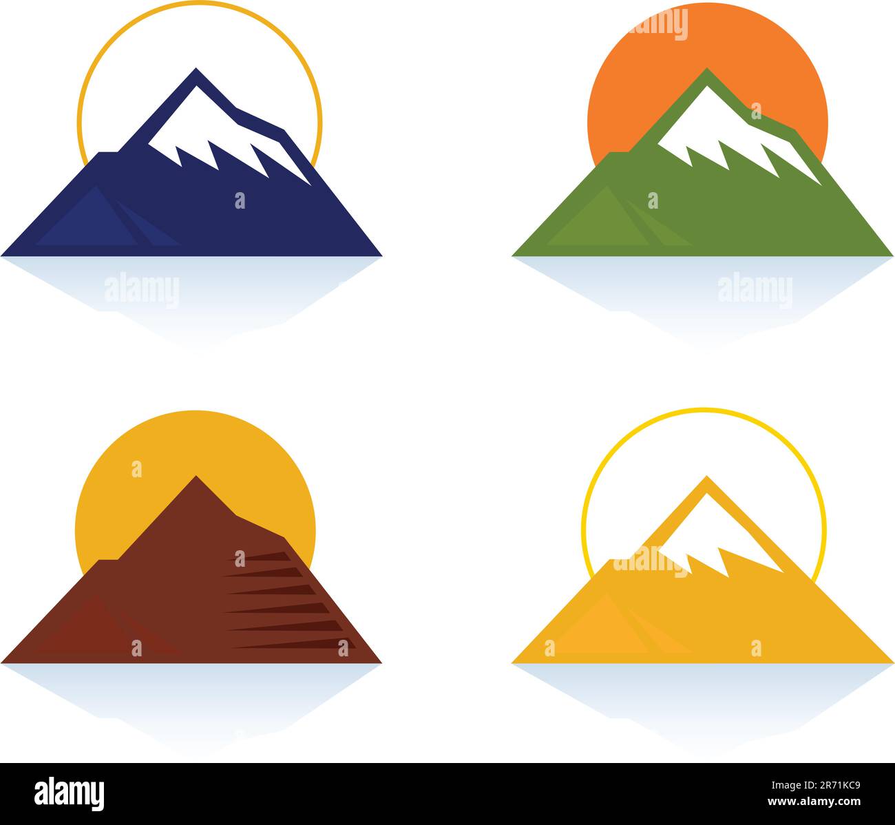 Collection of 4 design elements inspired by environment, nature and ...