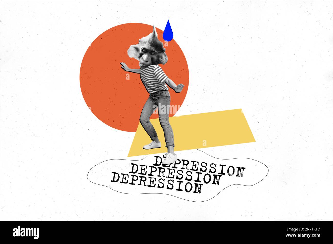 Photo composite illustration collage picture of headless monkey animal ...