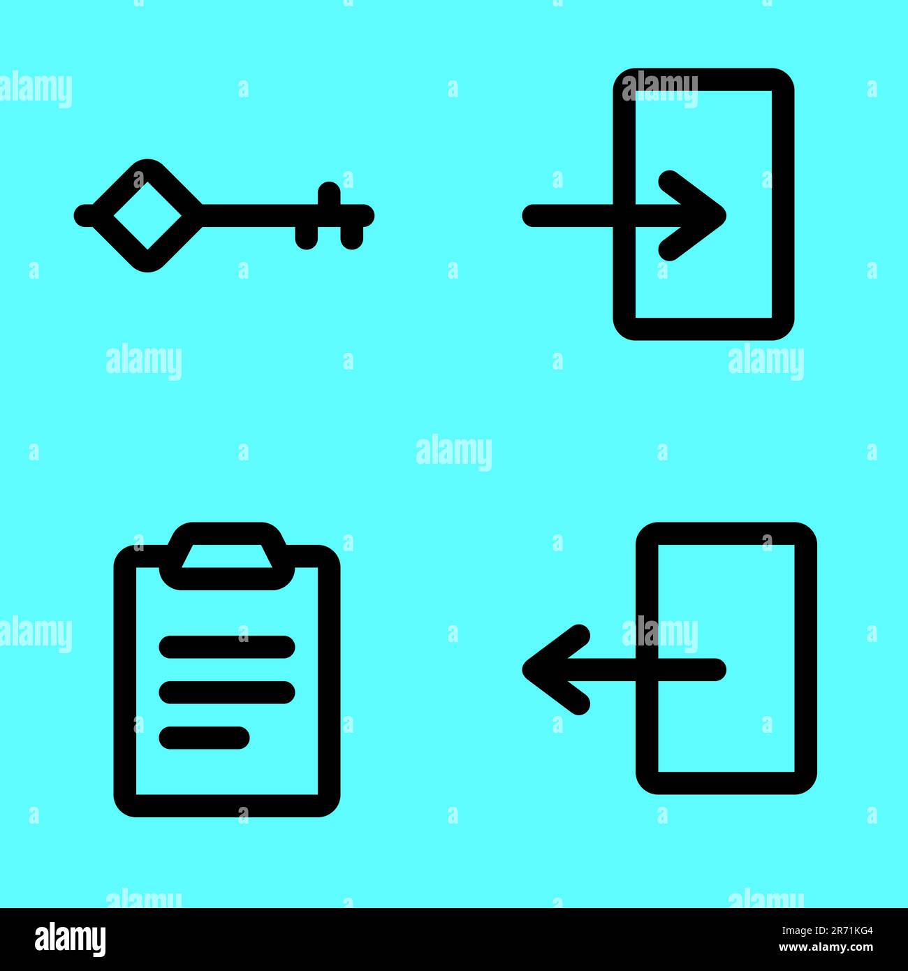 Password, login, signin, logout icons. Icons are aligned to pixel grid ...