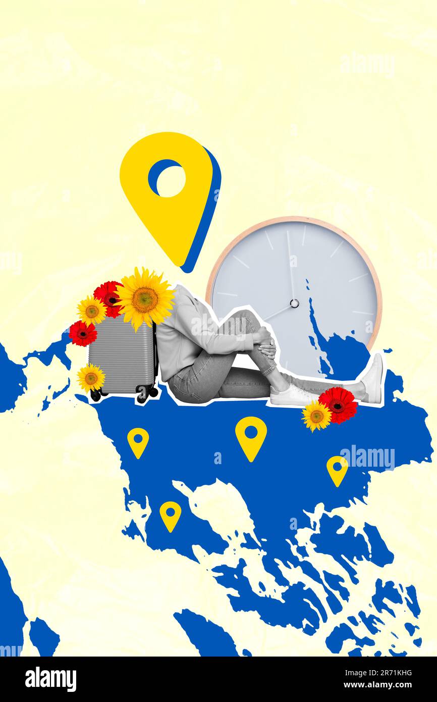 Creative 3d photo artwork graphics collage painting of headless person ...