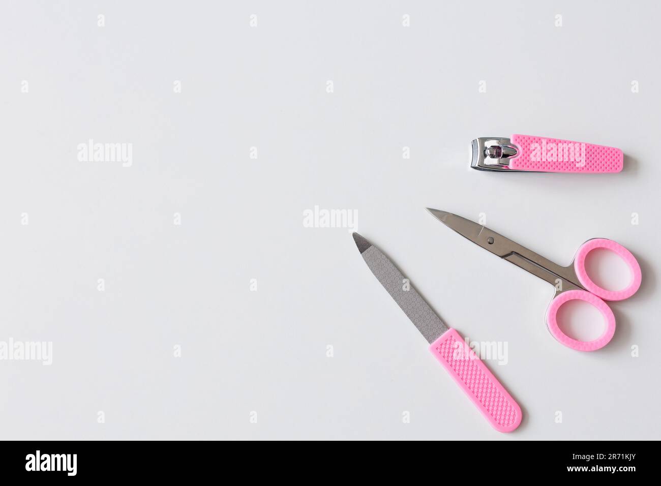 Tools of a manicure set on a white background Stock Photo - Alamy