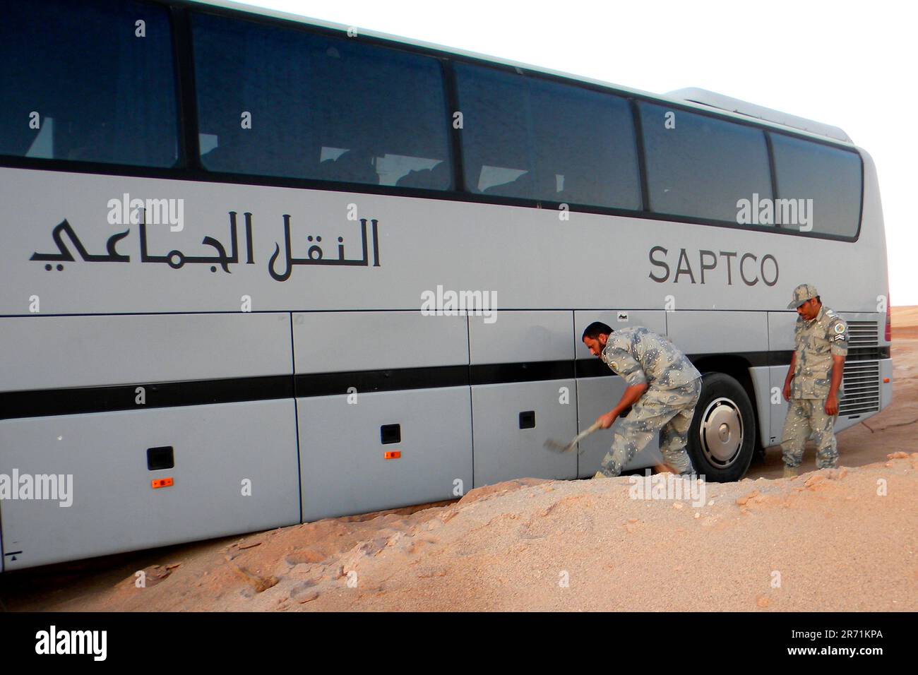 Stack Bus. Arabian desert. Saudi Arabia Stock Photo - Alamy