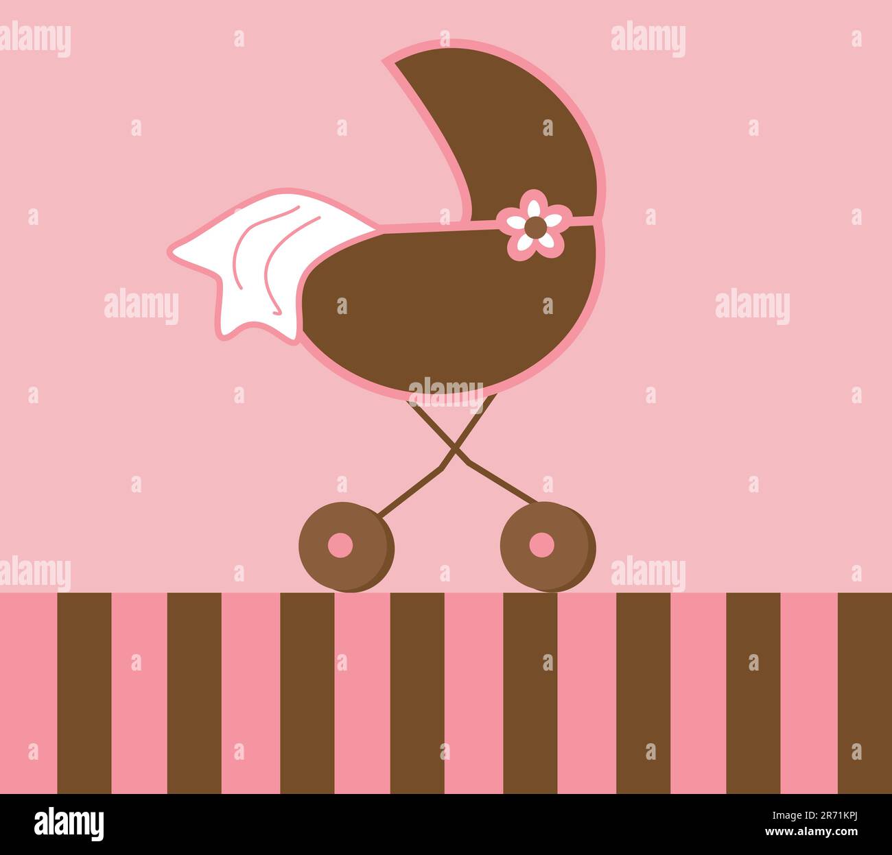 Cute pink baby girl stroller Stock Vector Image & Art - Alamy