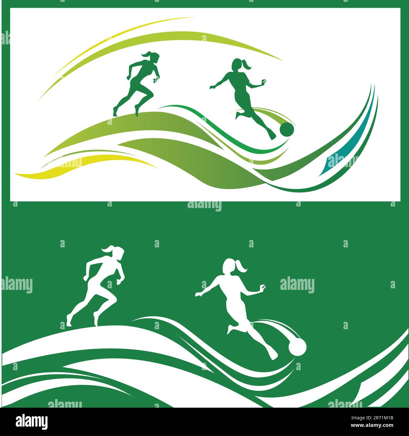 Vector illustration of silhouettes womens football Stock Vector Image ...