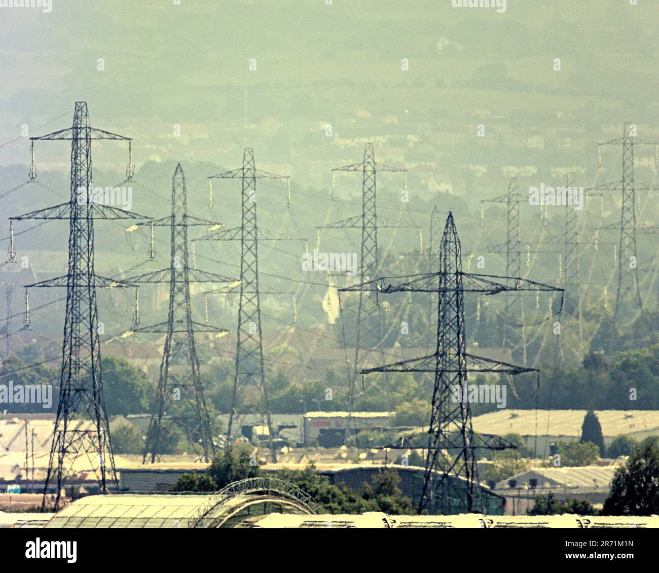 pylons near the modern Intu shopping centre on the banks of the clyde ...