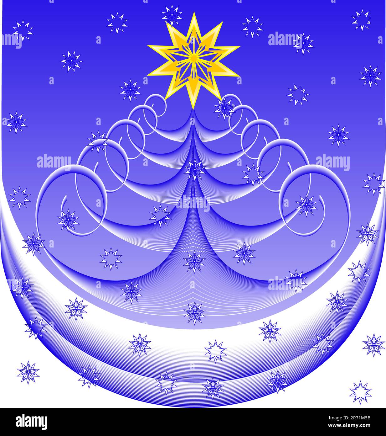 vector illustration of a christmas tree with snowflakes Stock Vector ...