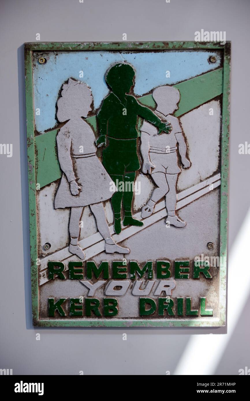 An old metal sign showing Children doing there Kerb Drill from the 1940 ...