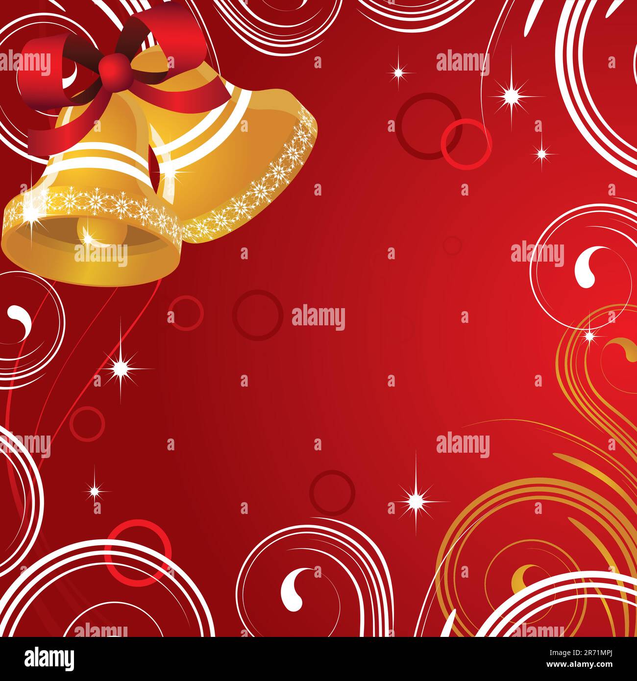 Red background with bells and frosty patterns Stock Vector Image & Art ...