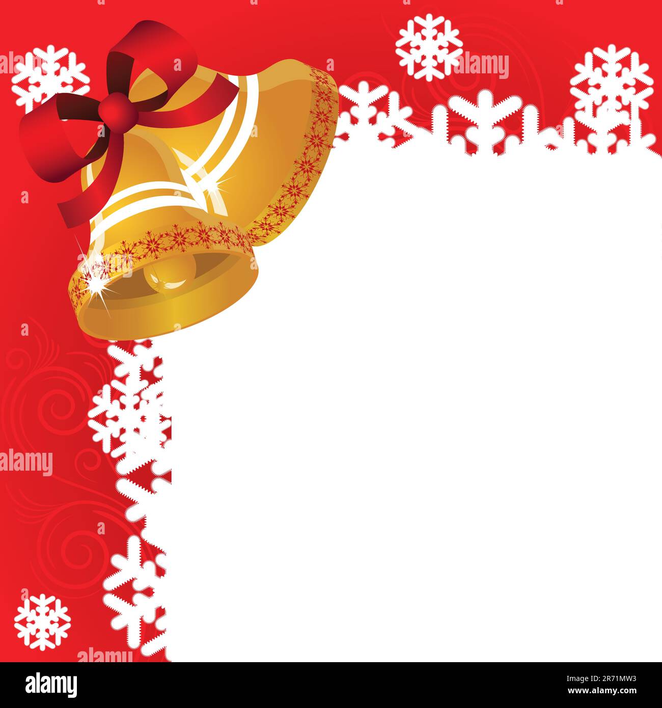 Red background with bells and frosty patterns Stock Vector Image & Art ...