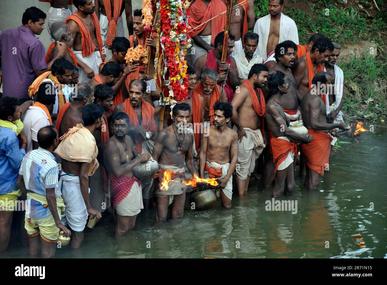 India. Orissa. Rananpur. traditional festival. fire rite Stock Photo ...