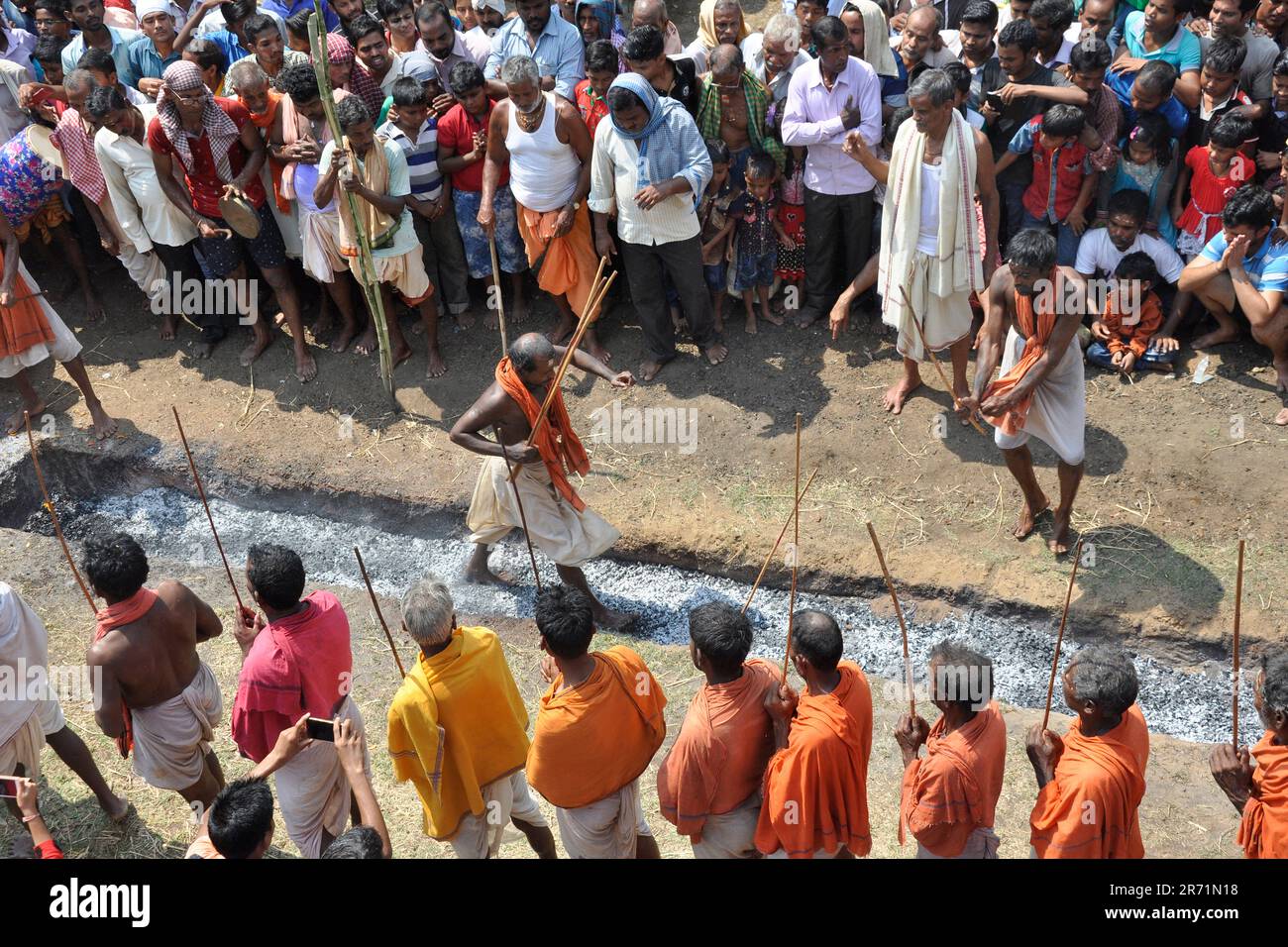 India. Orissa. Rananpur. traditional festival. fire rite Stock Photo ...