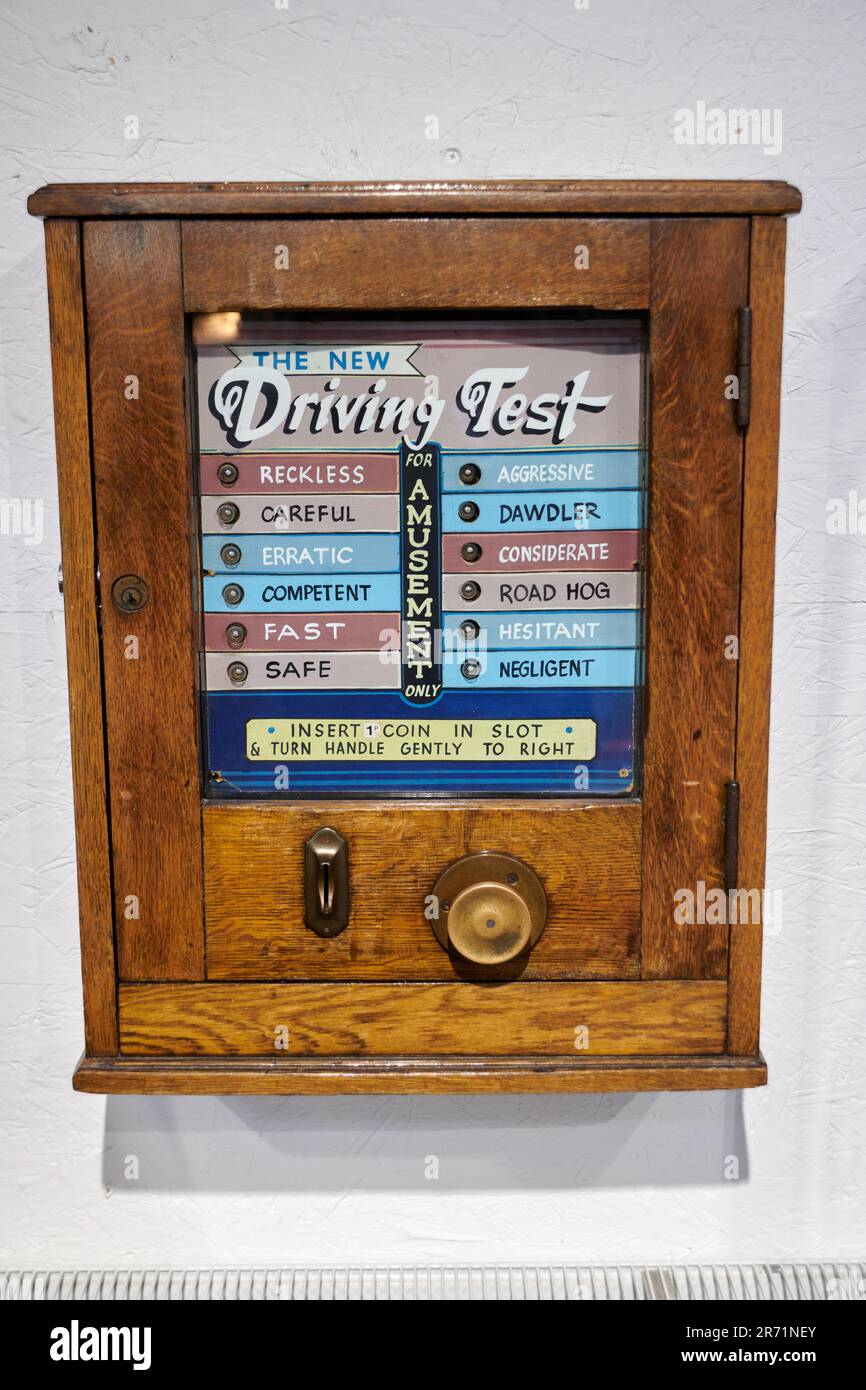 An old fashioned driving test machine from a penny arcade circa 1940 ...
