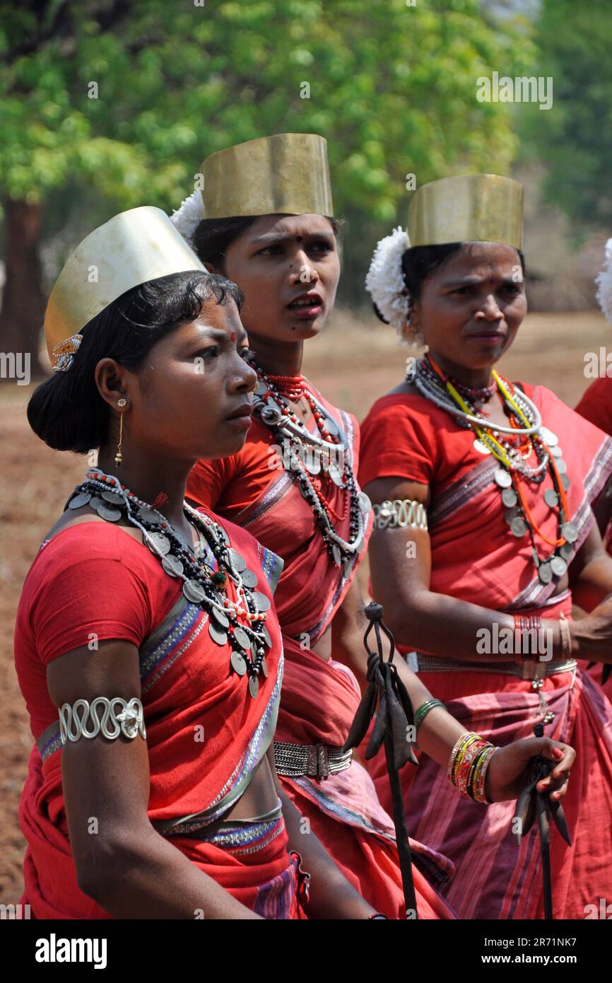 Bison horn tribe. muri. jharkhand. india Stock Photo - Alamy